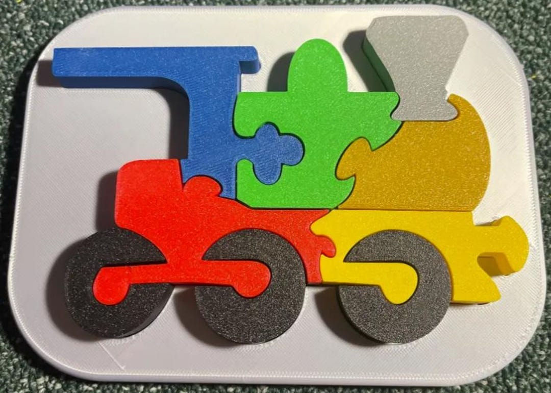 Locomotive Shape Puzzle for Kids - Motor Skills Development and Shape ...