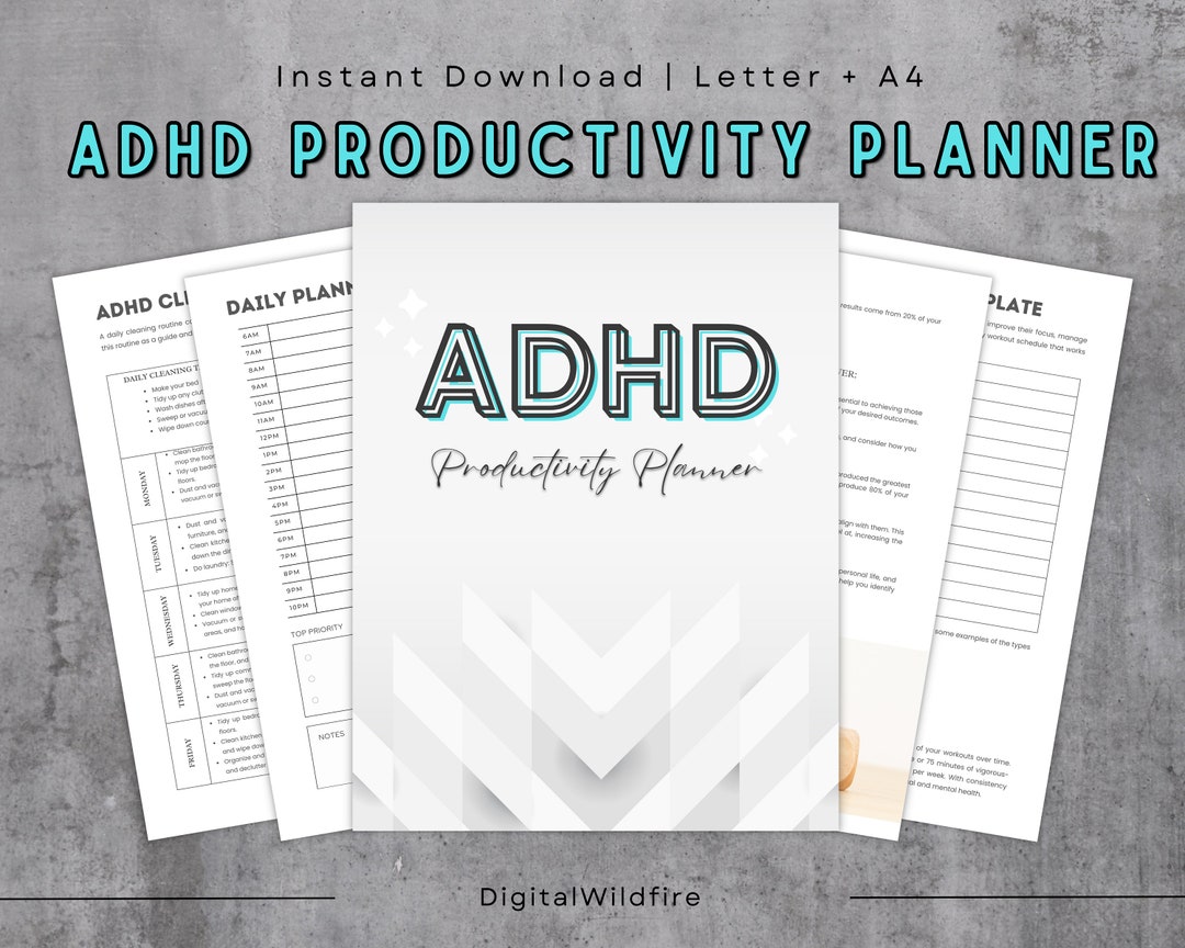 ADHD Productivity Planner Printable, ADHD Planner, Planner With Focus ...