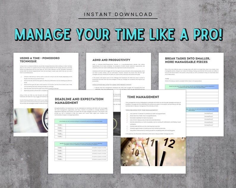 ADHD Productivity Planner Printable, ADHD Planner, Planner With Focus ...