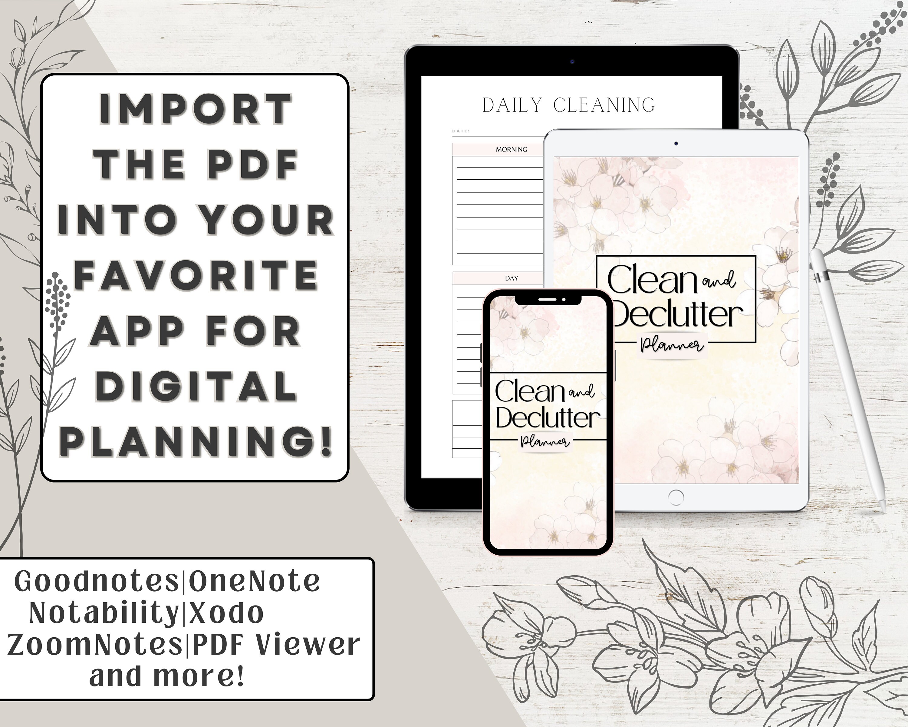 Printable Clean and Declutter Planner, Organization Tracker, Household ...