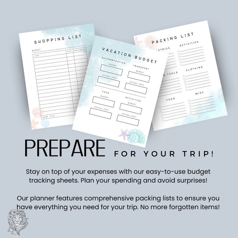 Ultimate Printable Vacation Planner - Itinerary, Budget, Packing List ...