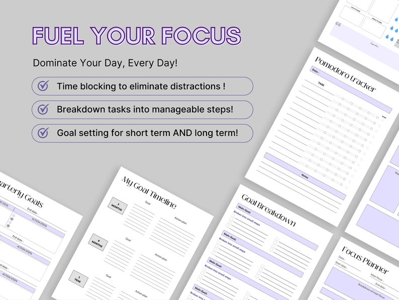 Goal Getter Planner - Daily Weekly Monthly Goal Planner for Effective ...
