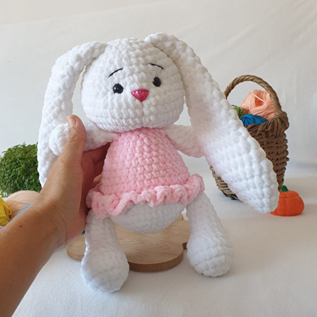 Knitted Long Eared Rabbit Toy Made of Velvet Rope Animal Toy Gifts for ...