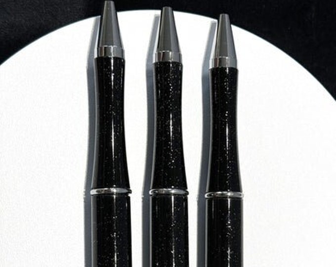 Black Glitter Beadable Pen Blank - Etsy