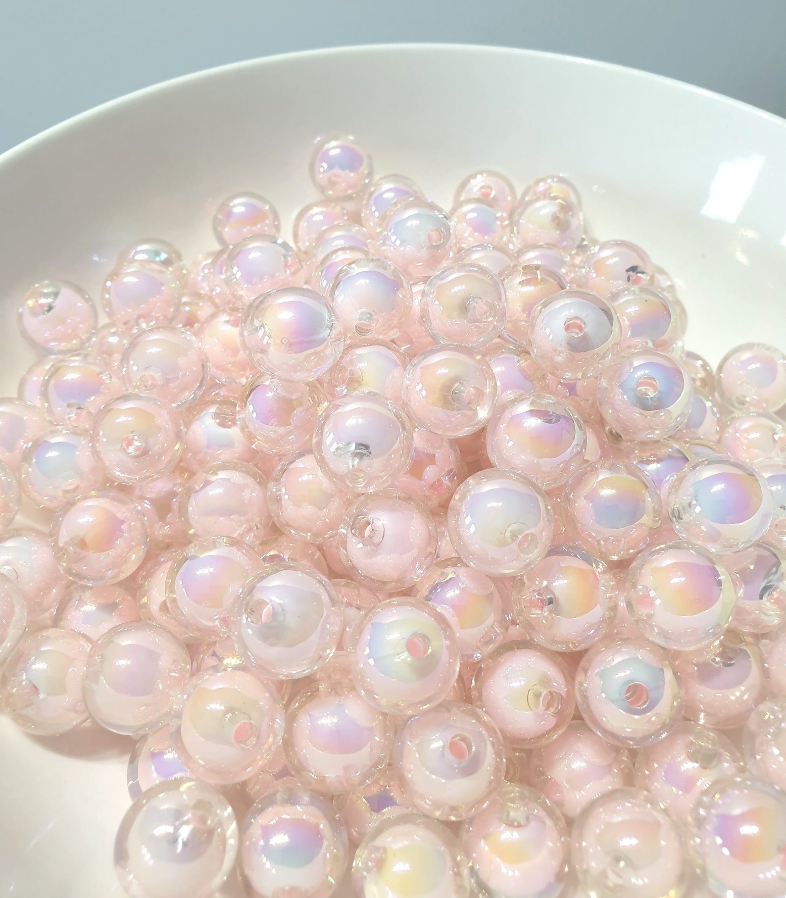 16mm Double Layer Round Beads, Blue, Pink and White Available. Perfect ...