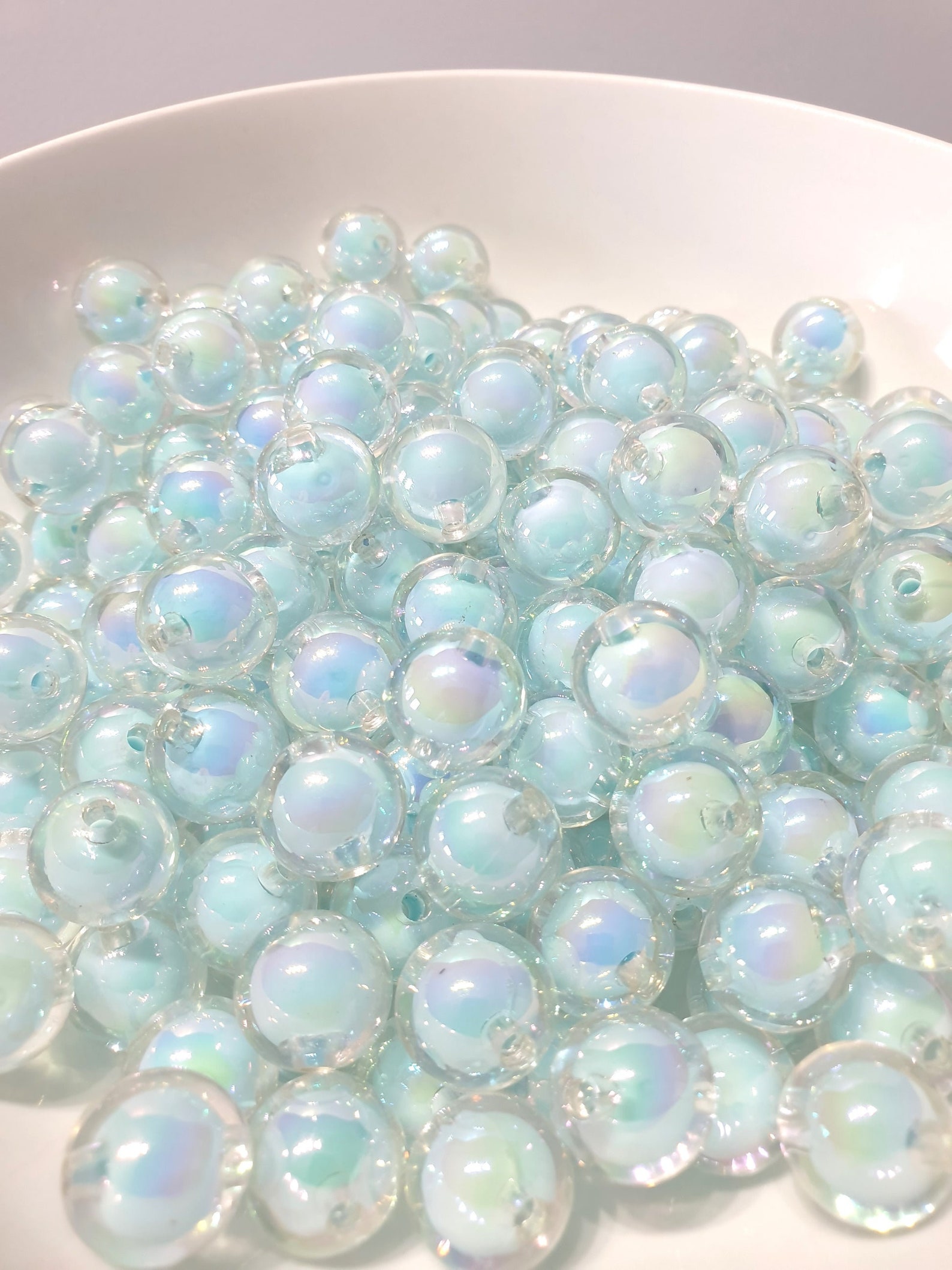 16mm Double Layer Round Beads, Blue, Pink and White Available. - Etsy