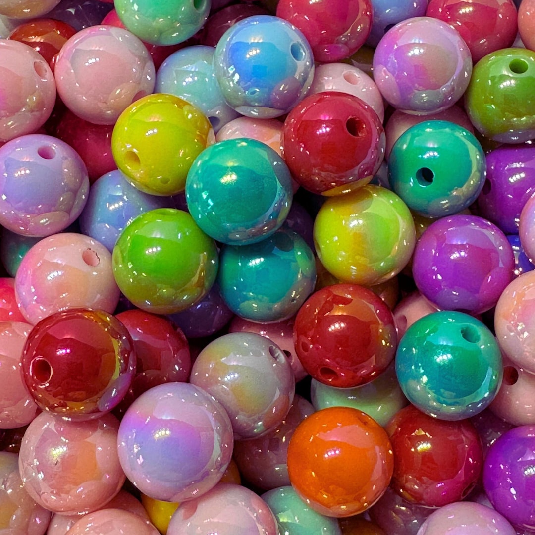 Shiny Colorful Round Beads, 16mm Craft Beads - Etsy