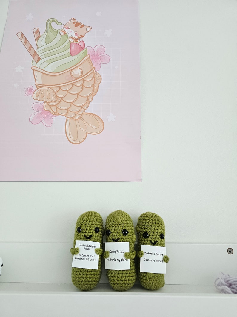 Customizable Emotional Support and Goofy Pickle Crochet, Perfect for ...