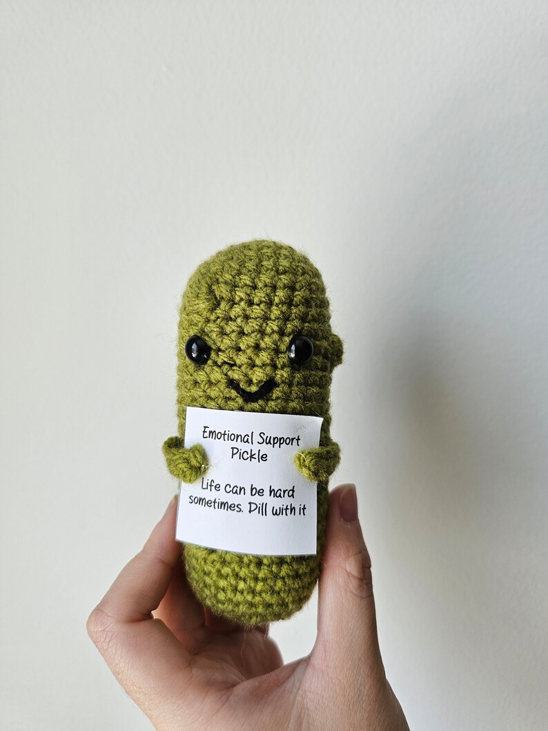 Customizable Emotional Support and Goofy Pickle Crochet, Perfect for ...