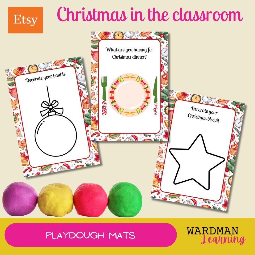 Christmas Themed Playdough Mats Continuous Provision Classroom at ...