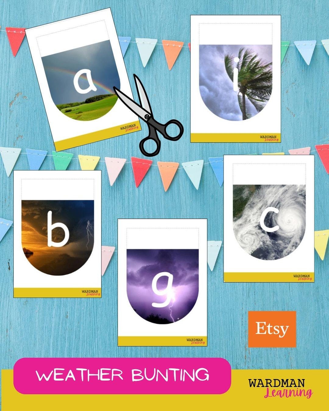 Primary Science Display Bunting Lettering Title Weather - Etsy