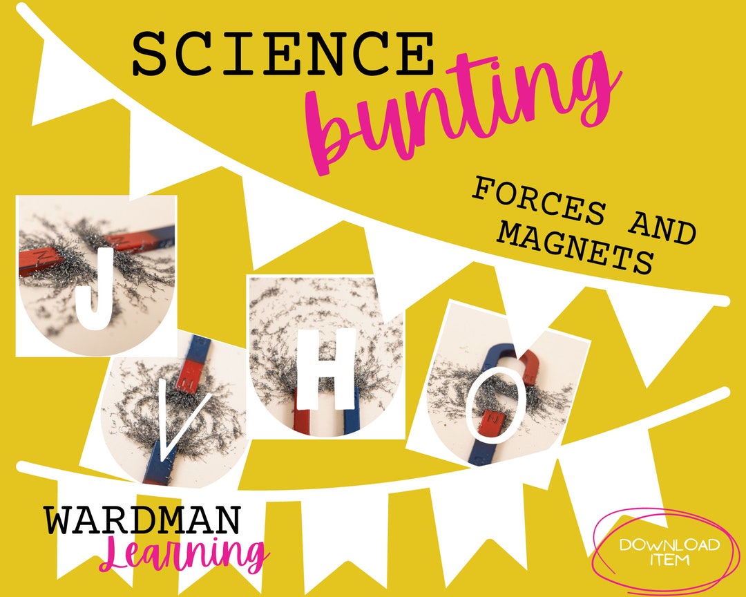 Primary Science Display Bunting Lettering Title Forces and Magnets - Etsy