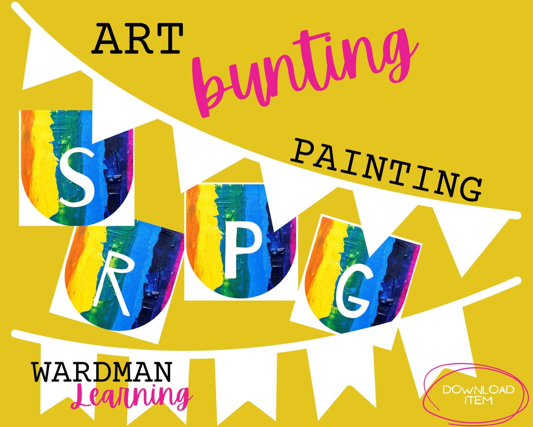 Primary Art Display Bunting Lettering Title Painting - Etsy