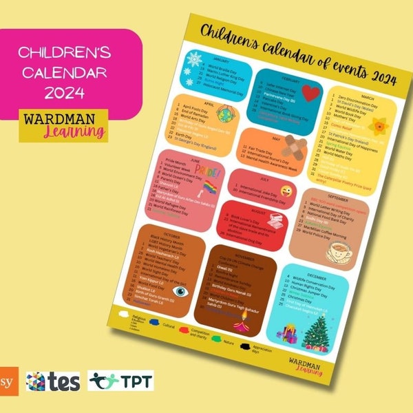 Childrens Calendar - Etsy