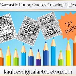 50 Pages Sarcastic Coloring Pages, Coloring Pages, Sarcasm, Digital ...