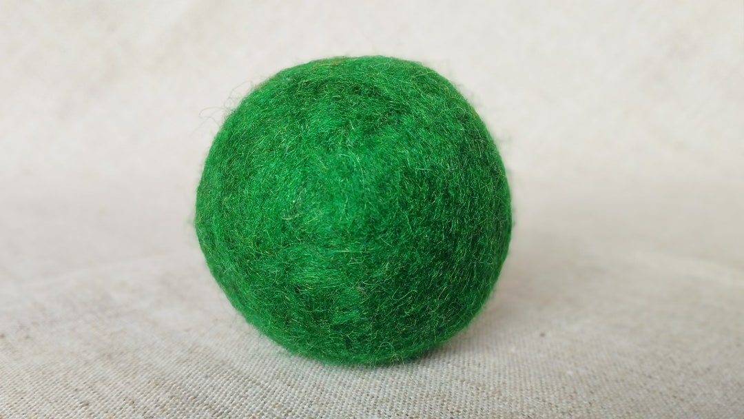 CALM BALL Green Soft and Squishy Felted Wool Balls for Cats and People ...