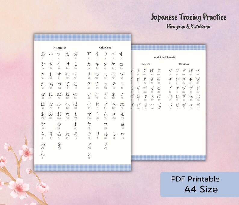 Japanese Practice Hiragana and Katakana Tracing Practice - Etsy