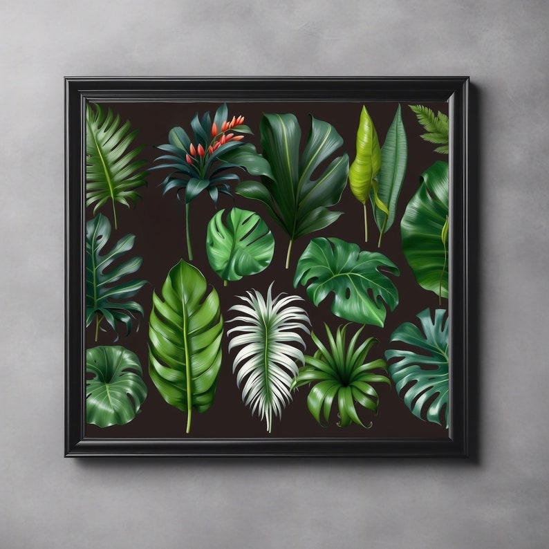 Botanical Digital Art - "botanica: Tropical Elegance in Ai" - Etsy