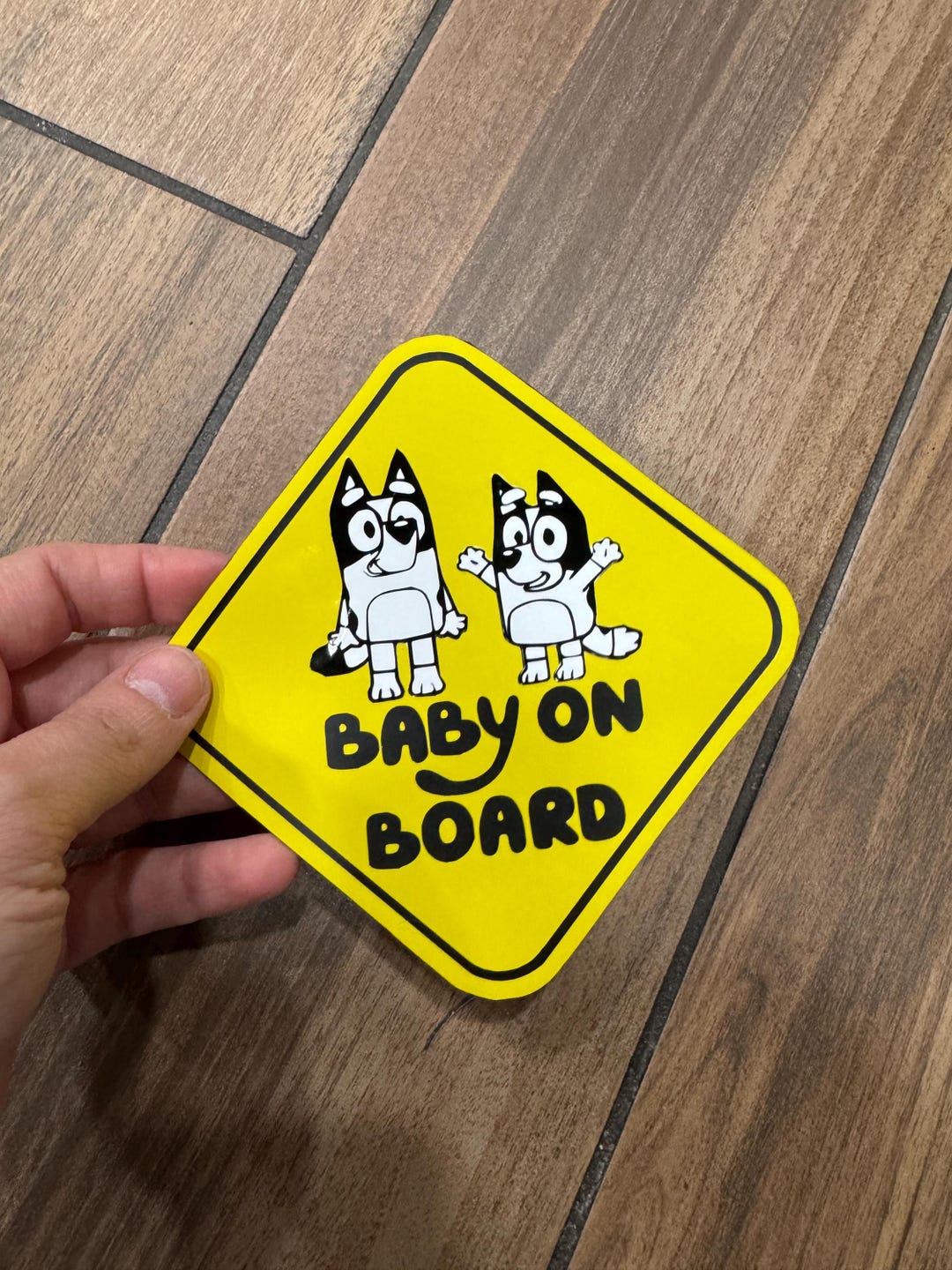 Bluey Baby on Board Sticker, Magnet or Suction Cup - Etsy