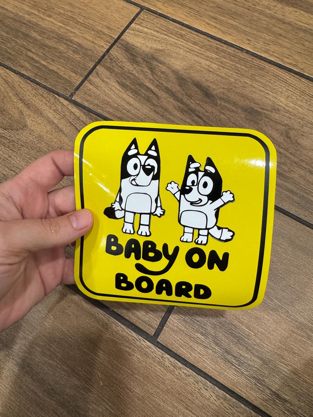 Bluey Baby on Board Sticker, Magnet or Suction Cup - Etsy