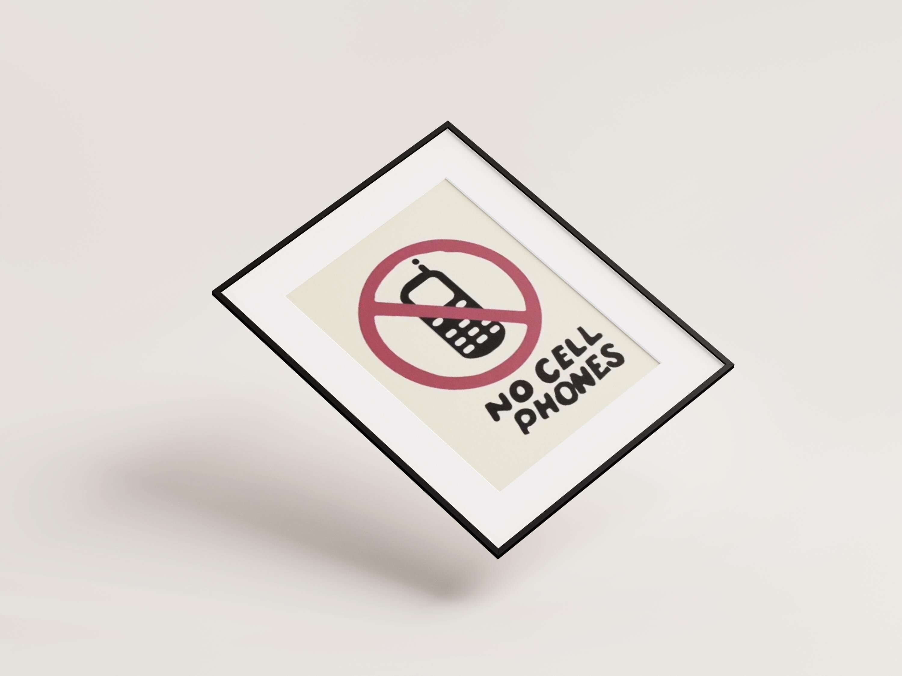 No Cell Phones Sign, Retro Style Poster, Digital Download, Funny Wall ...