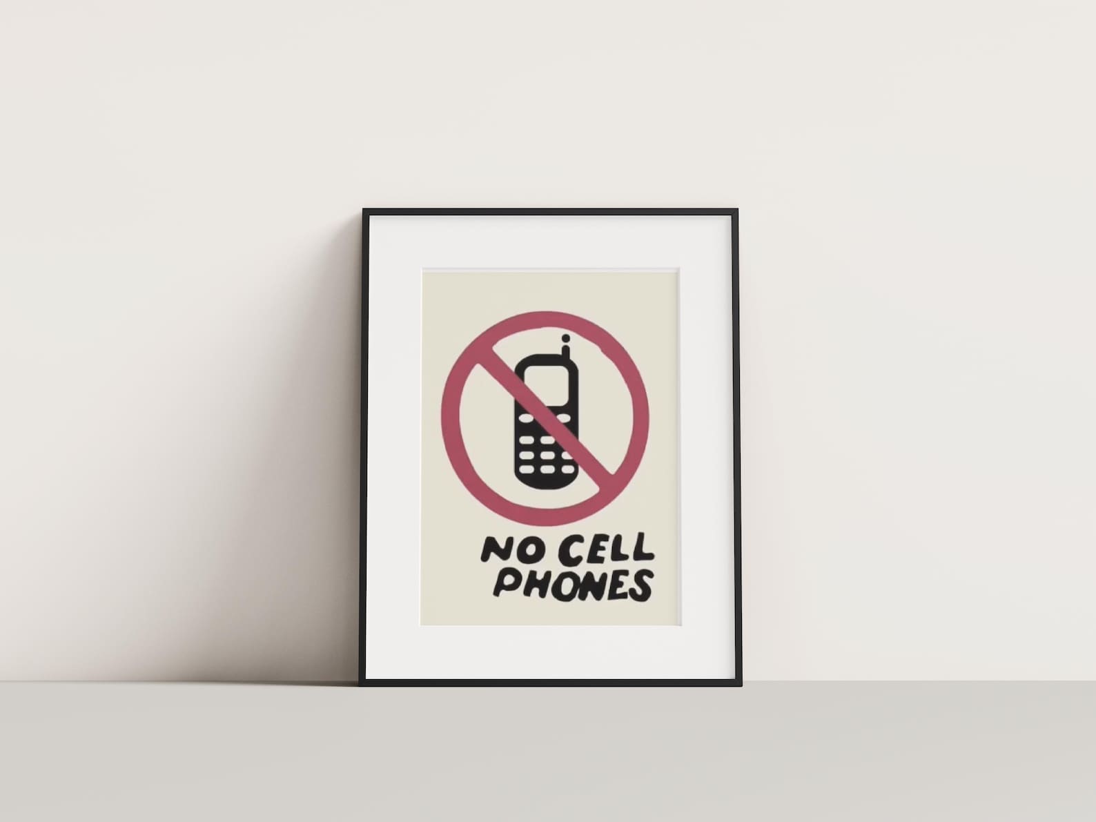 No Cell Phones Sign, Retro Style Poster, Digital Download, Funny Wall ...
