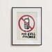No Cell Phones Sign, Retro Style Poster, Digital Download, Funny Wall ...