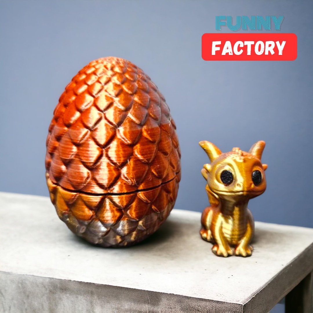3D Print Stl File Dragon Egg With Baby Game Toy Gift Kids Digital ...