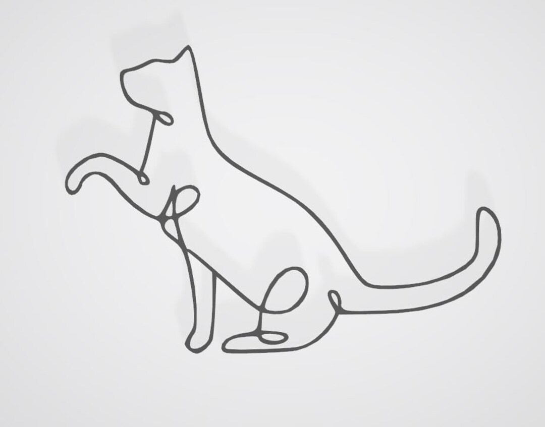 Minimalistic 3D Printable Cat STL - Etsy