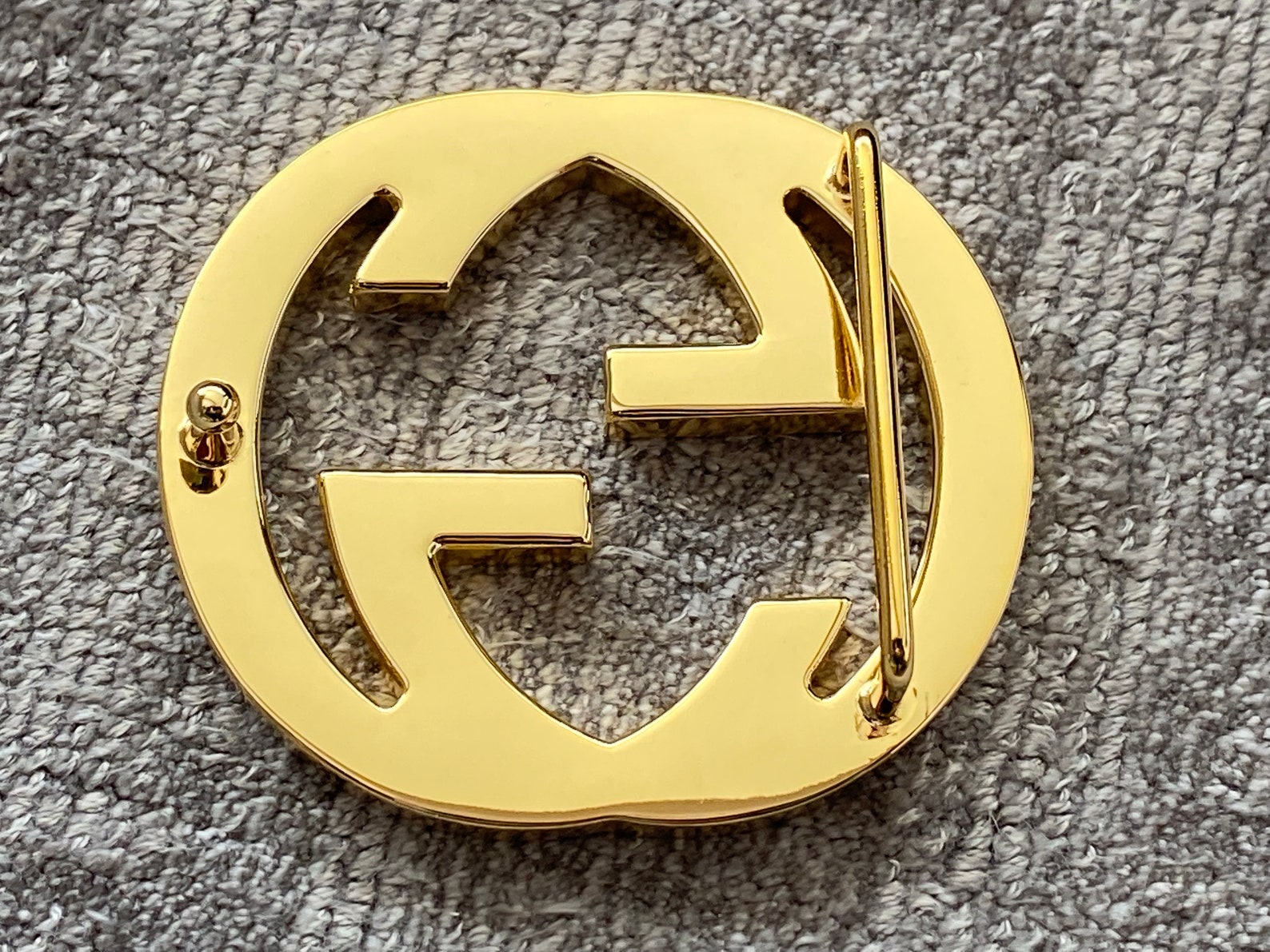 Vintage 38mm 40mm 1.5" Gucci Belt Buckle GG Gold Marmont Interlocking ...