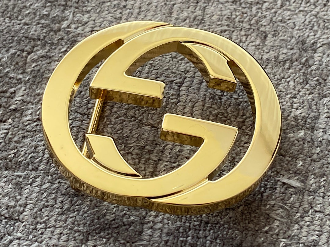 Vintage 38mm 40mm 1.5" Gucci Belt Buckle GG Gold Marmont Interlocking ...