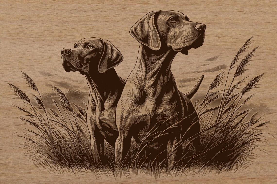 Hunting Dogs Laser Engrave PNG File: Wild Nature Art (digital Download ...