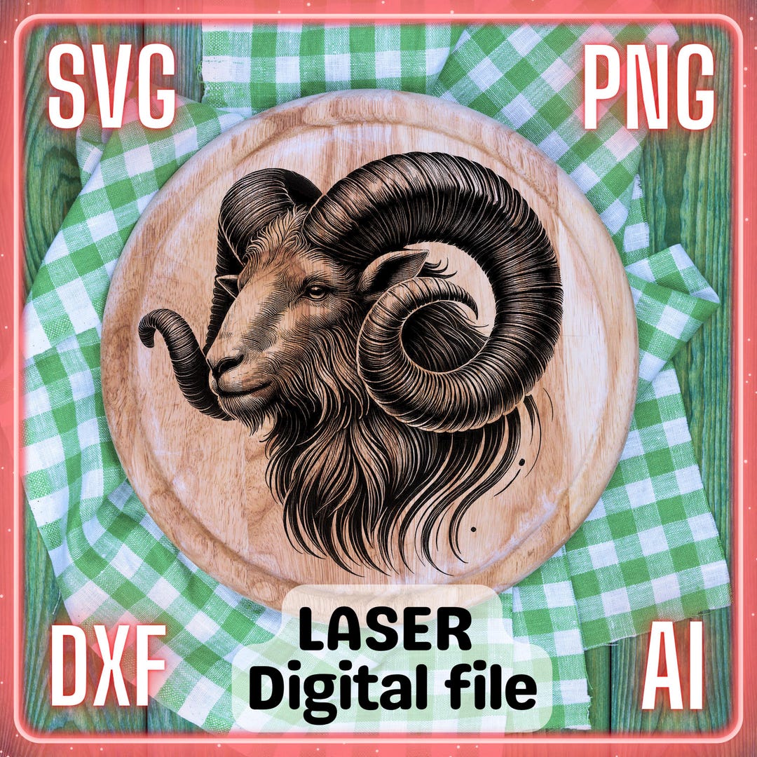 Aries Zodiac Ram Laser Engrave File | Svg Png Dxf Ai (digital Download ...