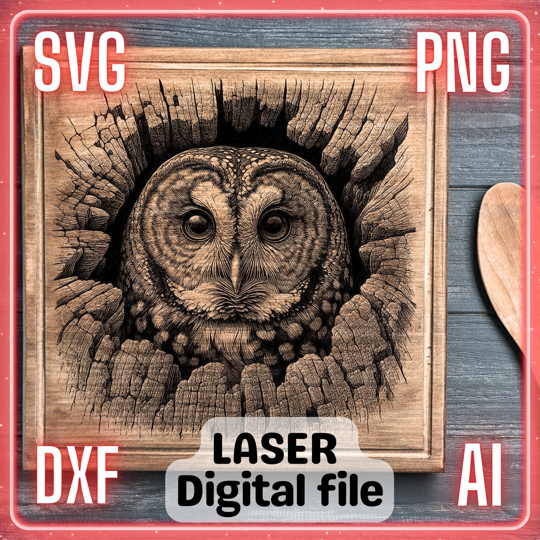 Owl Laser Engrave File | Wildlife PNG SVG (digital Download) - Etsy