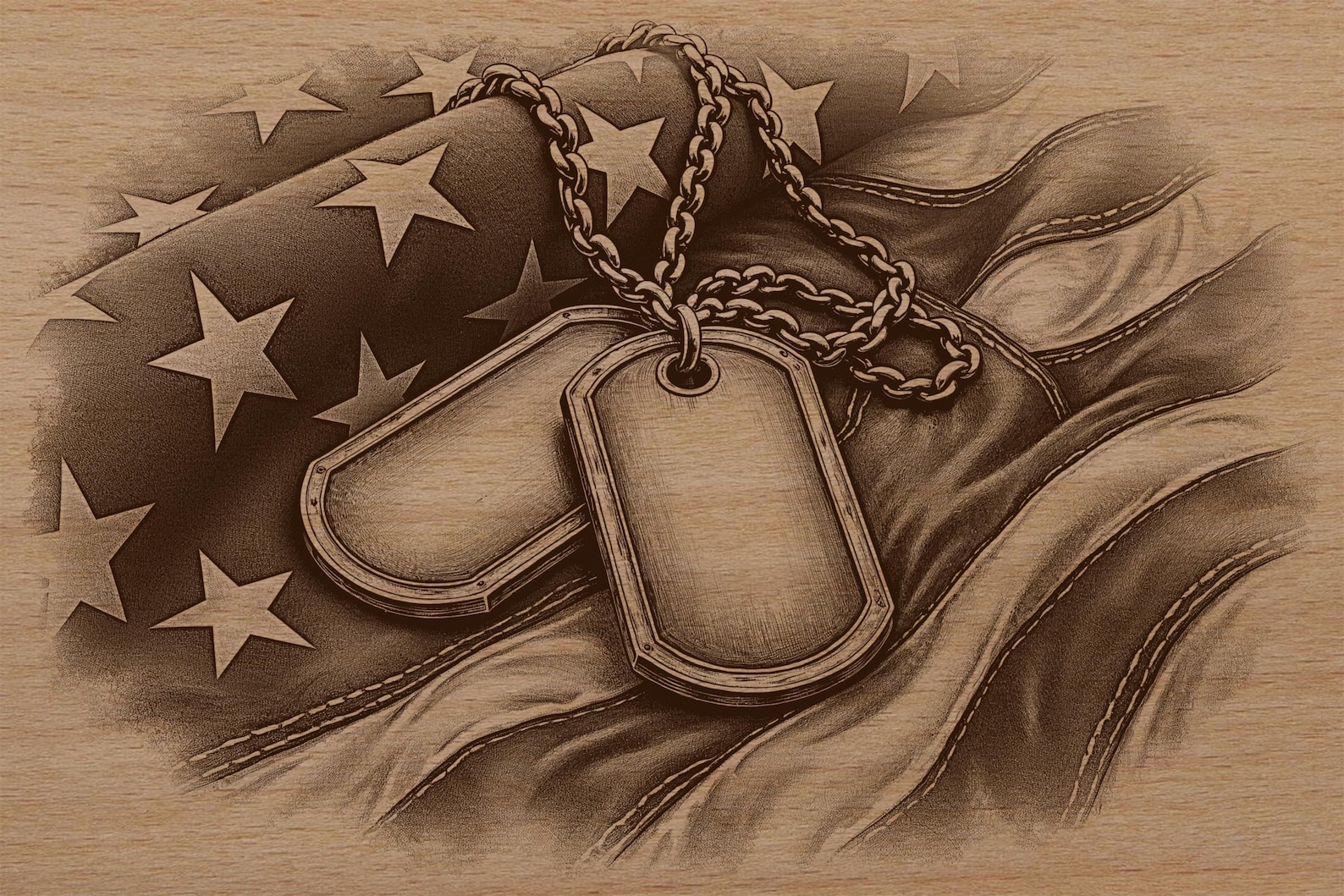 Dog Tag on USA Flag Laser Engrave PNG File: Patriotic Art (digital ...
