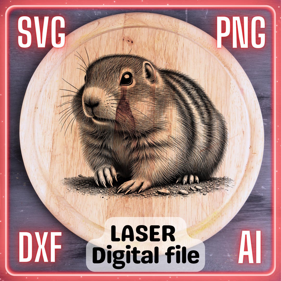 Cute Gopher | Laser Engrave File PNG SVG for Wood, Coasters ...