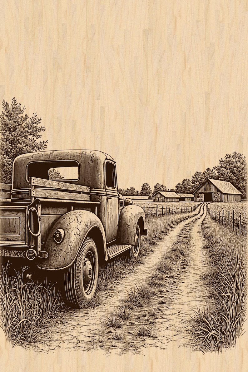 Vintage Farm Truck Laser Engrave PNG File (digital Download) | Farm ...