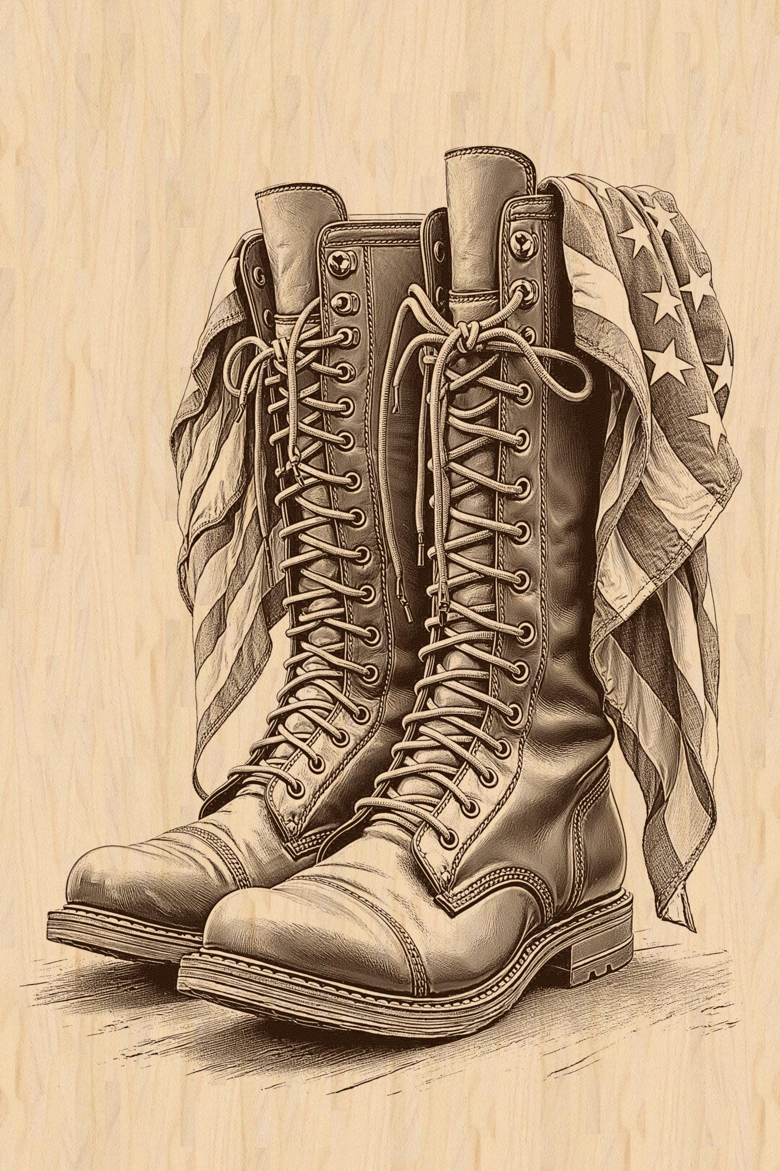 Military Boots With USA Flag Laser Engrave PNG File (digital Download ...