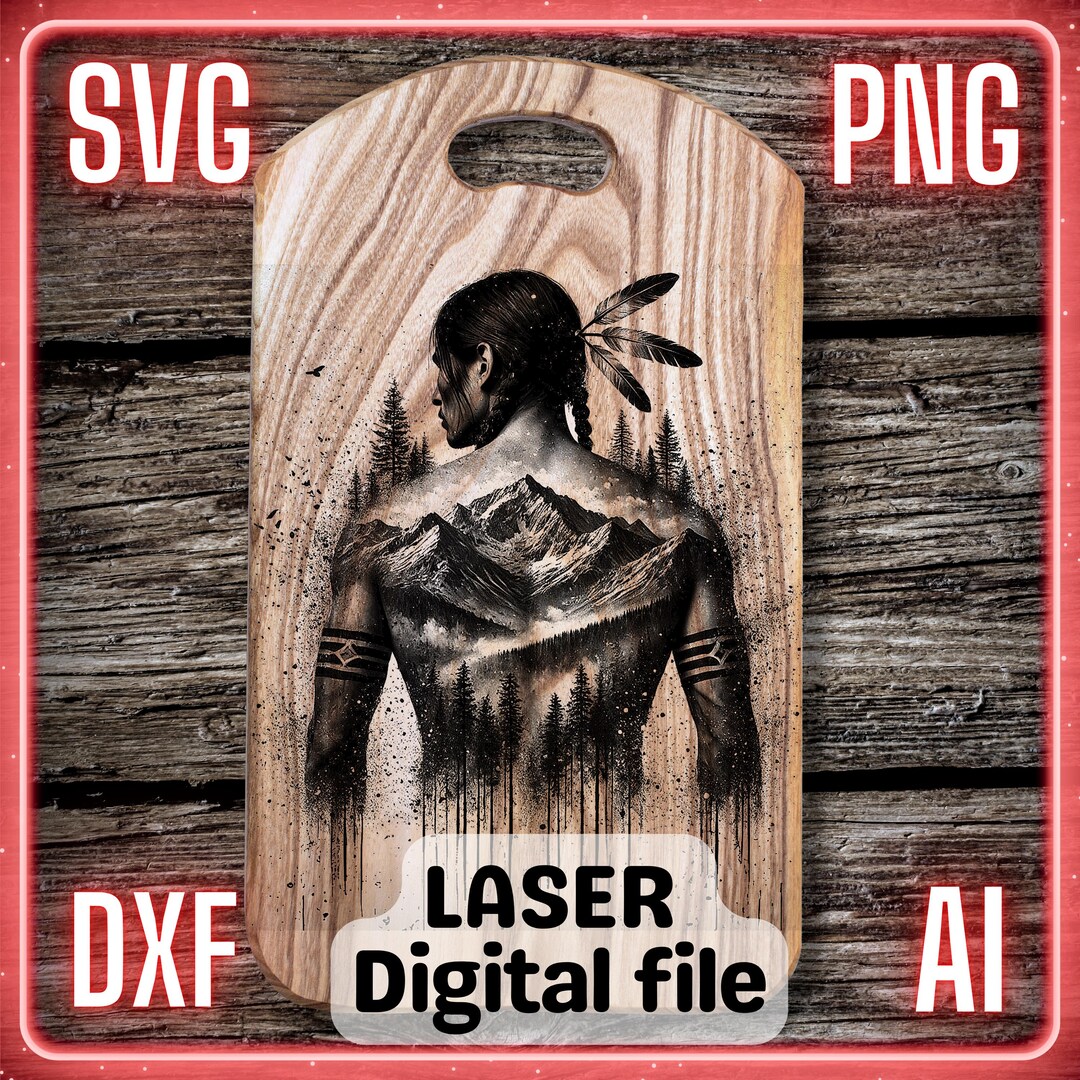 Native American Man Laser Engrave File | Svg Png Dxf Ai (digital ...