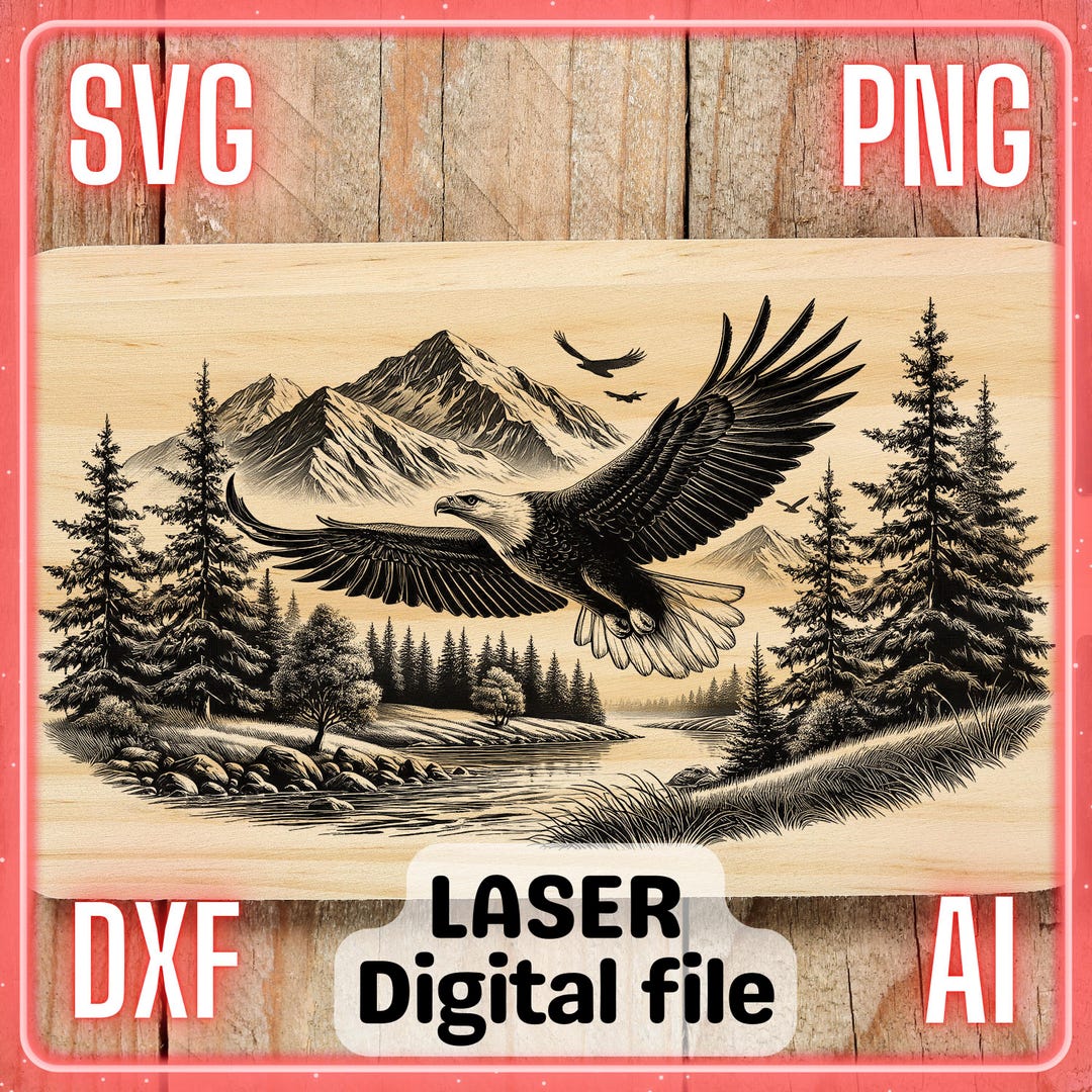 Eagle Mountain Laser Engrave File | Png Svg Dxf Ai (digital Download ...