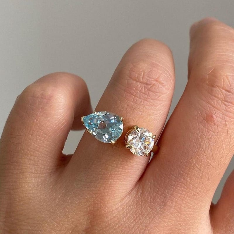 Two Stone Ring - Etsy