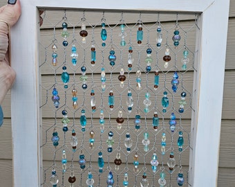 Glass Bead Chicken Wire Sun Catcher Extra Sparkly - Etsy