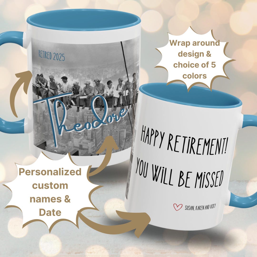 Personalized Happy Retirement Mug for Men Vintage Custom Mug Retirement ...