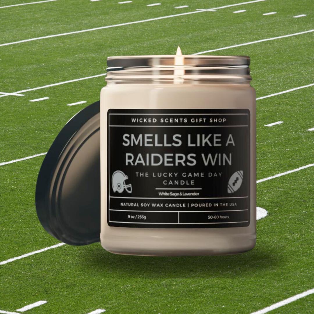 NFL Gift Raiders Candle Sports Las Vegas Raiders Merch Smells Like A ...