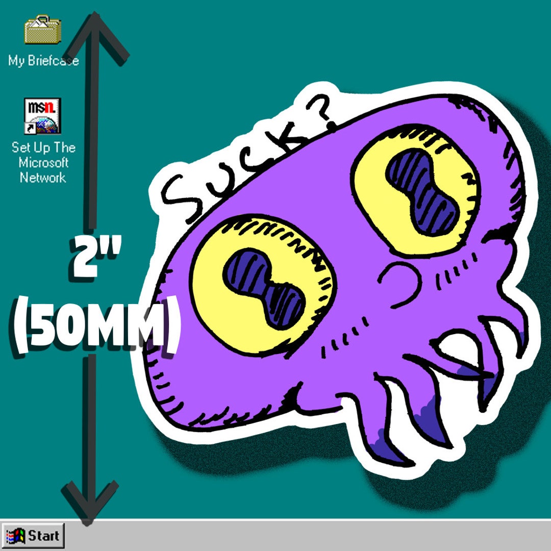 Suck Waterproof Vinyl Sticker Y2k 90s 00s Retro Water Bottle Laptop ...