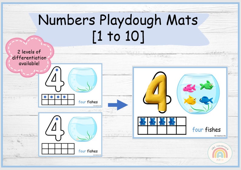 Numbers Playdough Mat 1 to 10 - Etsy