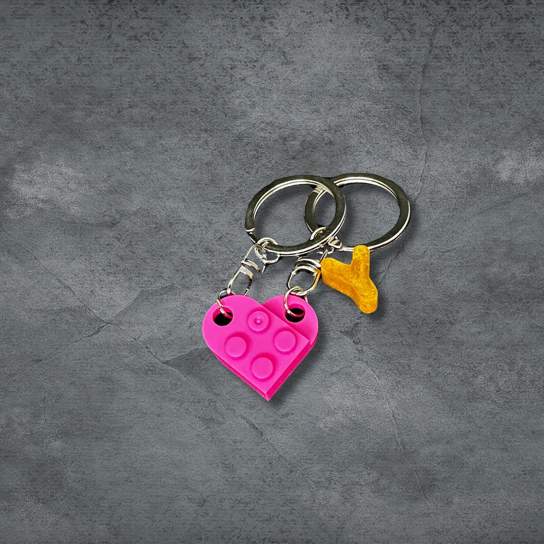 Interlocking Bricks Heart Personalized Keychain Couple Gift Multiple ...