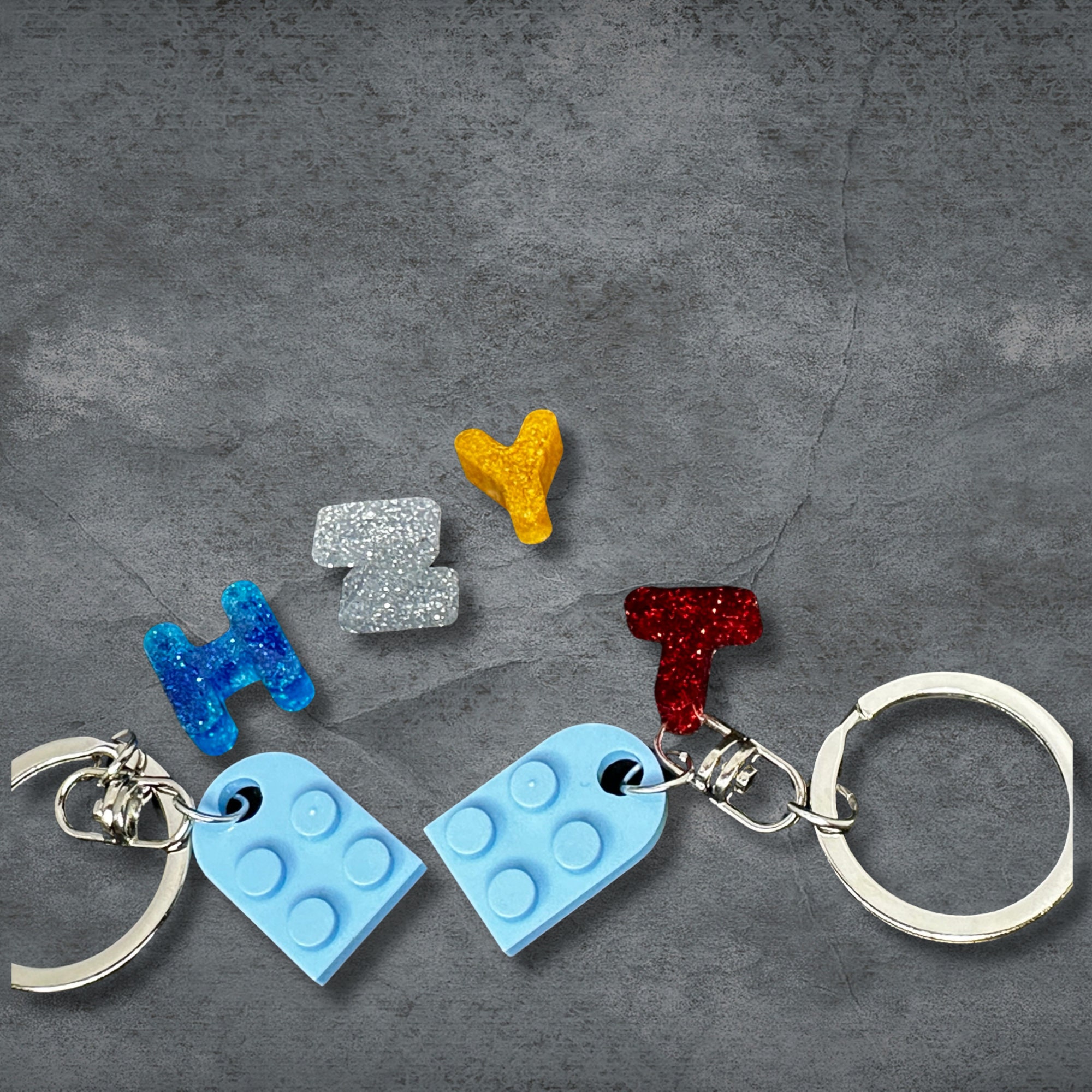 Interlocking Bricks Heart Personalized Keychain Couple Gift Multiple ...