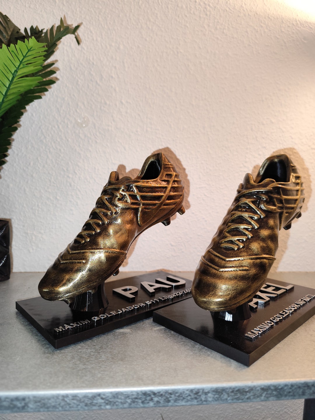 Personalized Football Boot Trophy Custom Name & Slogan - Etsy