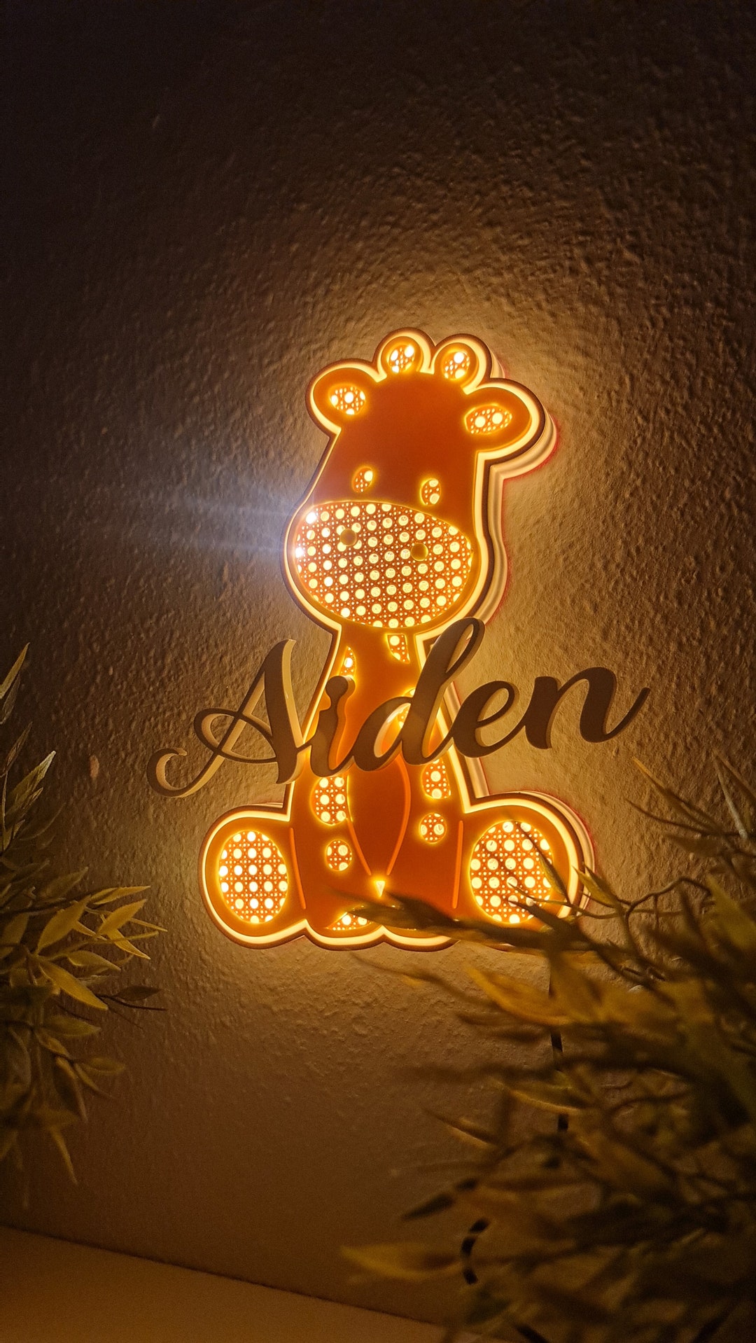 Handmade Rattan-style Giraffe Wall Light - Etsy